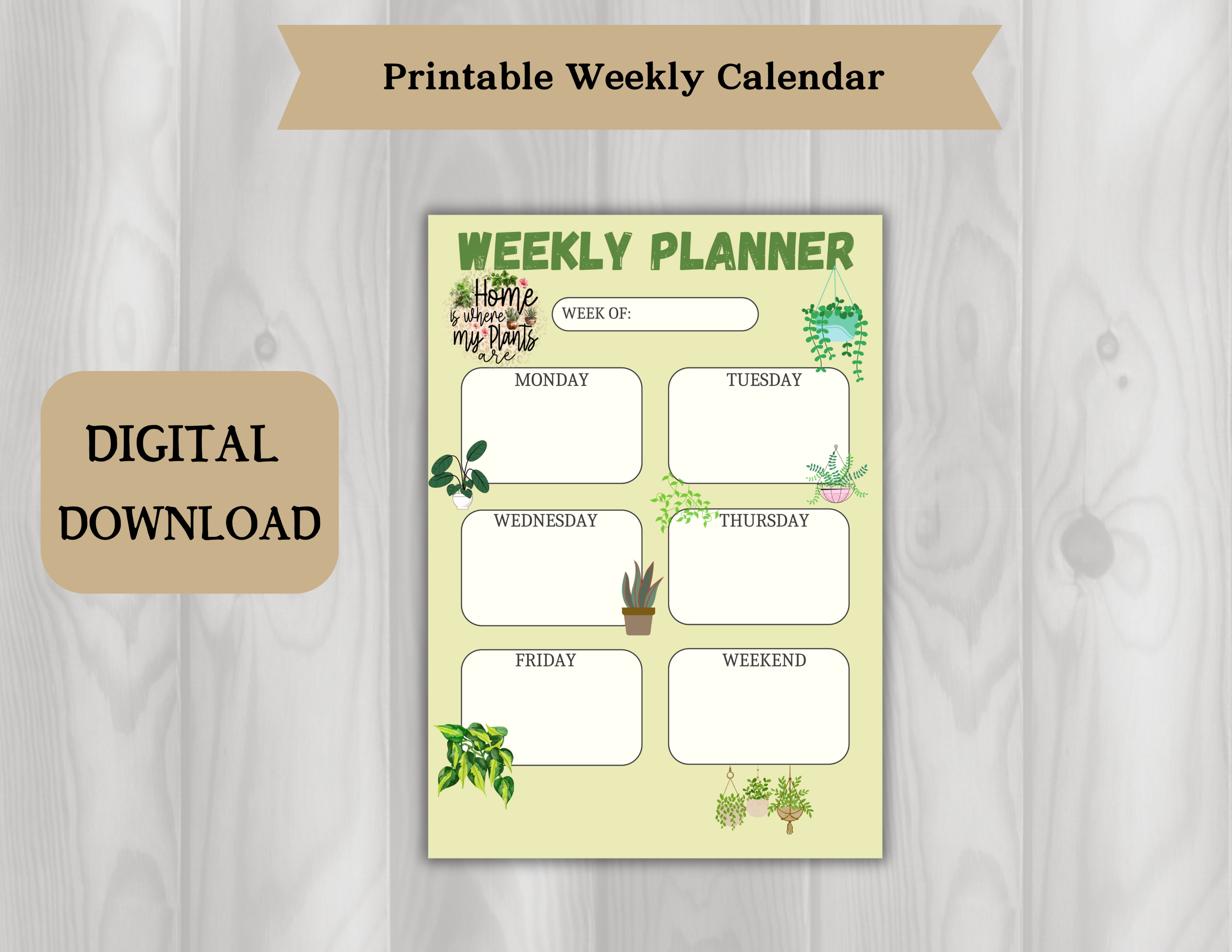 **printable download** Plant Weekly Planner – D’s Treasure Trove & Trinkets